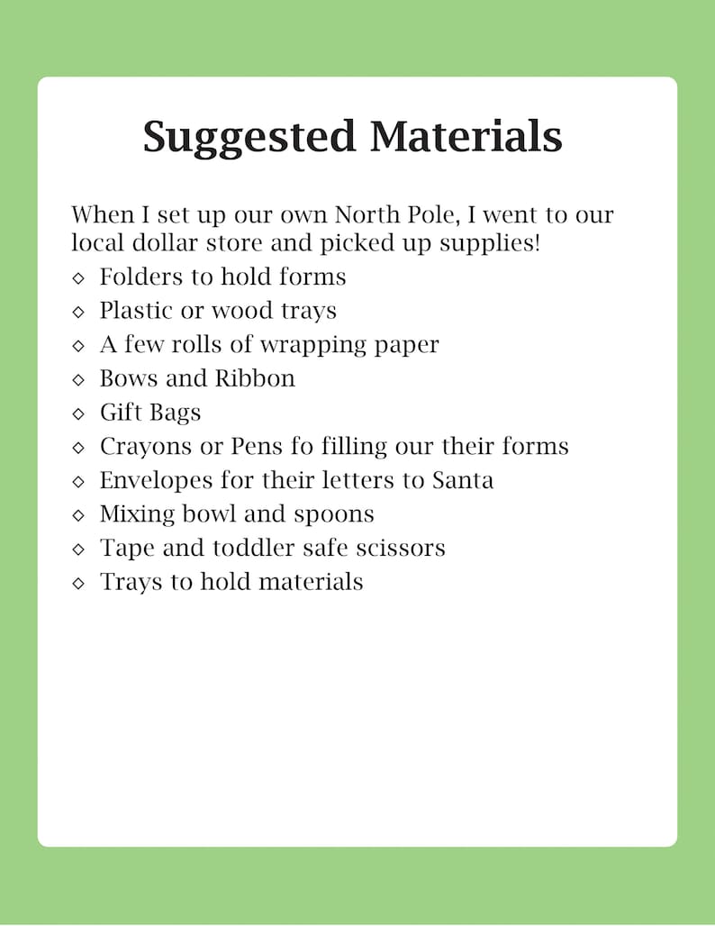 North Pole Dramatic Play, Santa's Workshop, North Pole Pretend Play ...