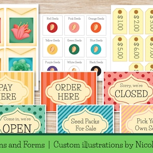 Flower Shop Dramatic Play, Printable Garden Shop Pretend Kit, Printable ...