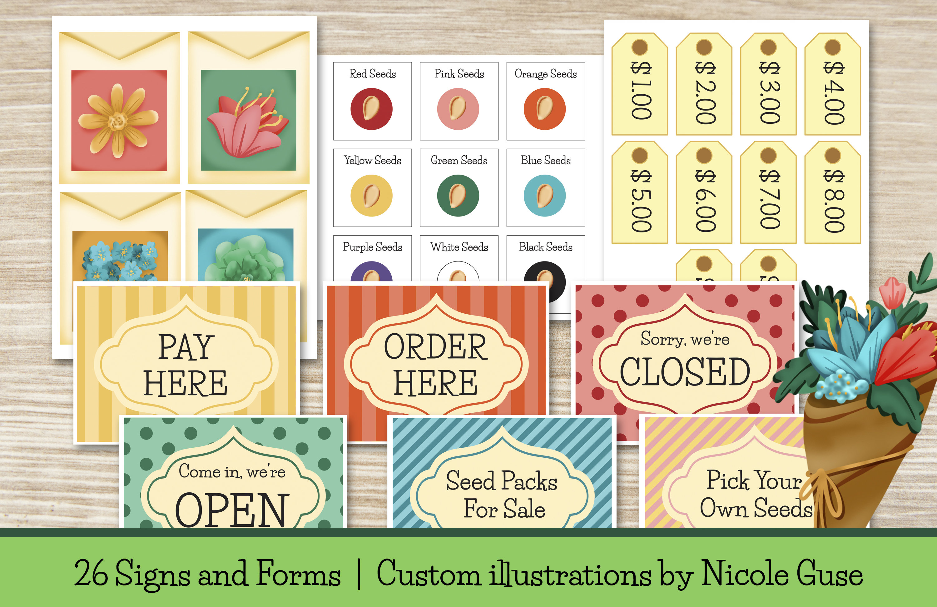 Flower Shop Dramatic Play Printable Kit, Pretend Play (PDF) - Etsy