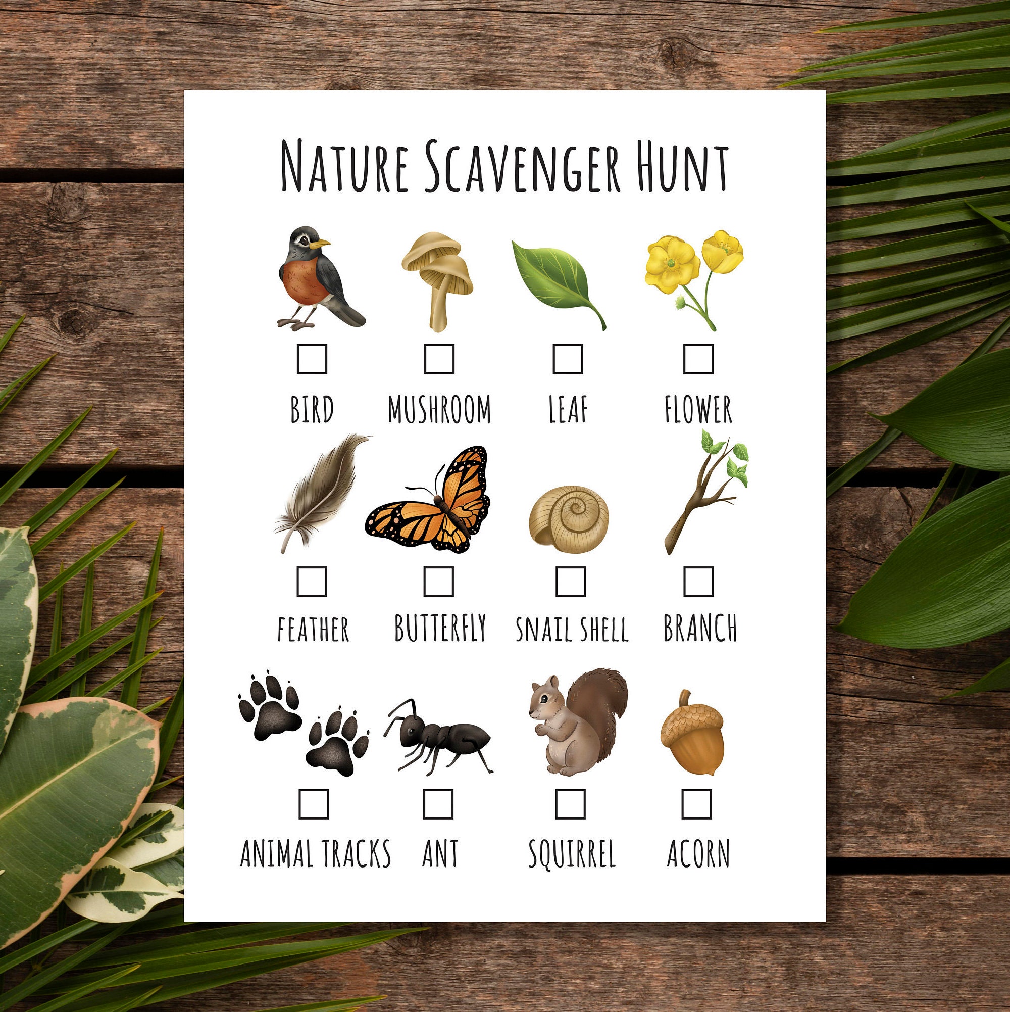 Outdoor Nature Scavenger Hunt, Instant Download, Outdoor Kids Activity ...