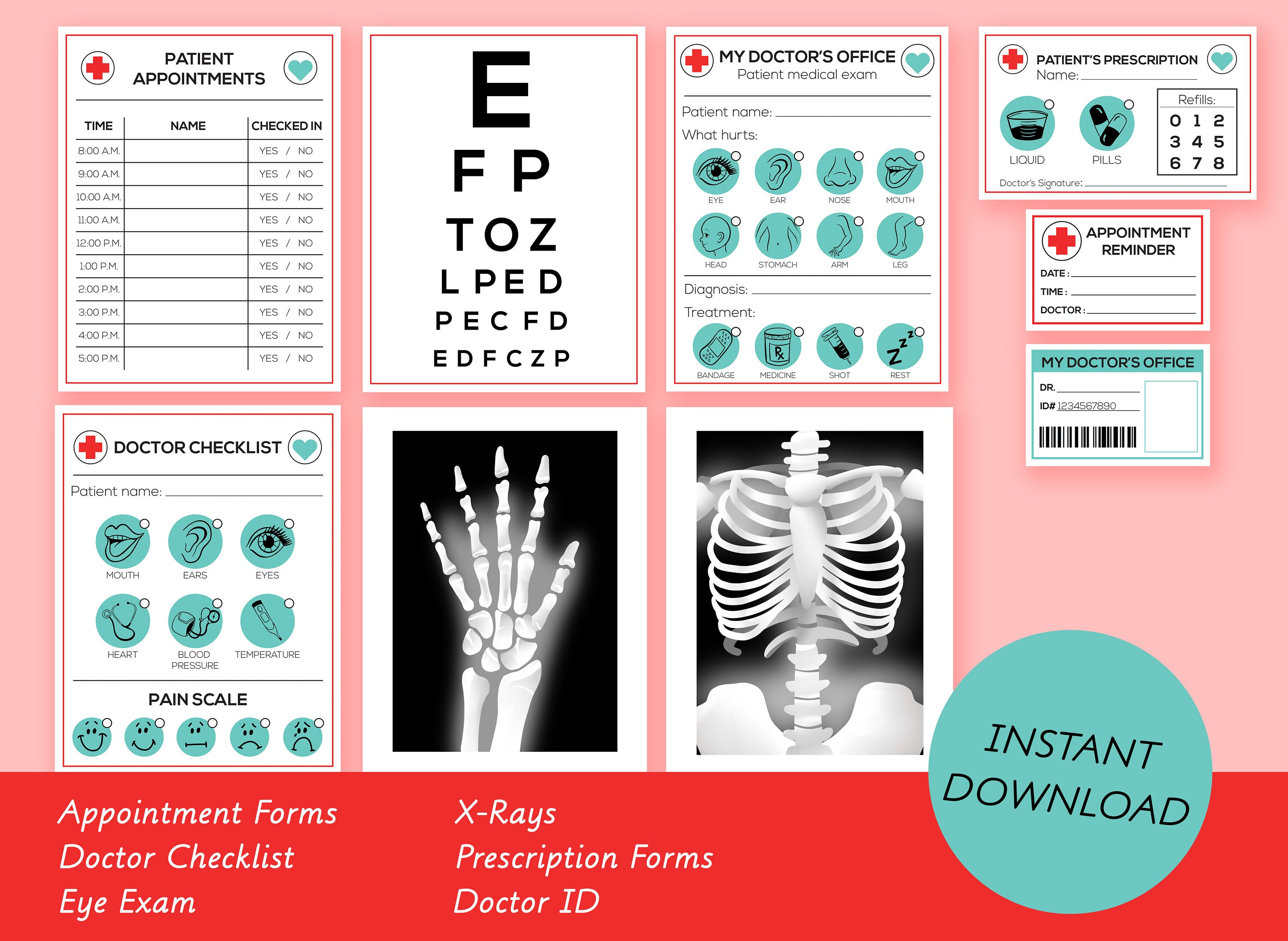 Doctors Office Dramatic Play, INSTANT DOWNLOAD, Doctor's Office Pretend ...