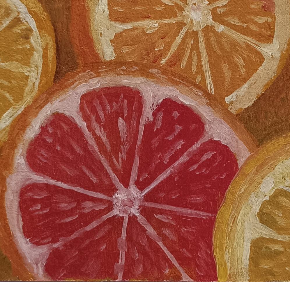 Citrus Fantasy – Oil Painting of Colorful Citrus Slices,cheerful Art ...