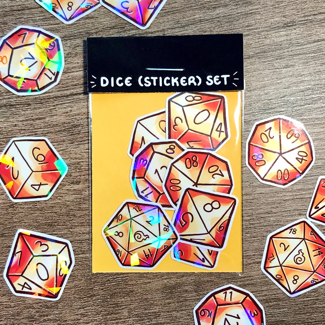 FIRE Holo Dice Sticker Set Set of Seven Holographic D&D/TTRPG Stickers ...