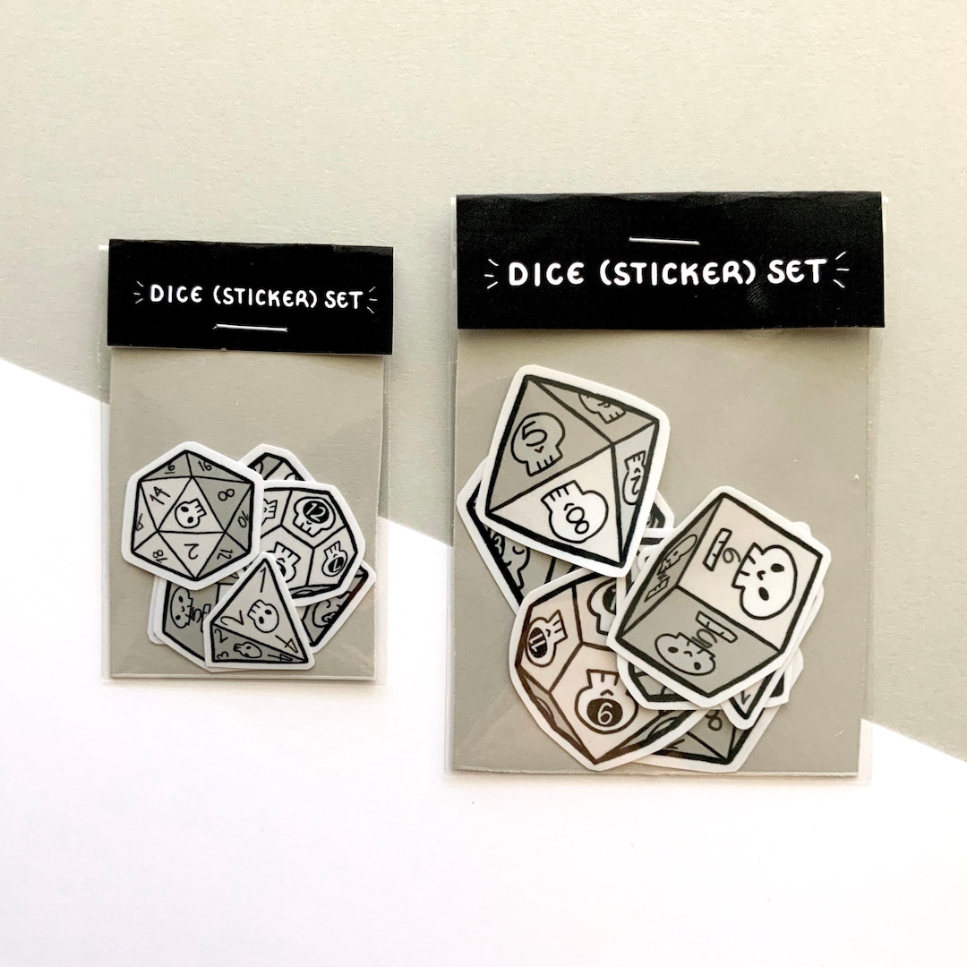 SKULLS Dice Sticker Set Set of Seven Dnd/trpg/nerdy Stickers - Etsy