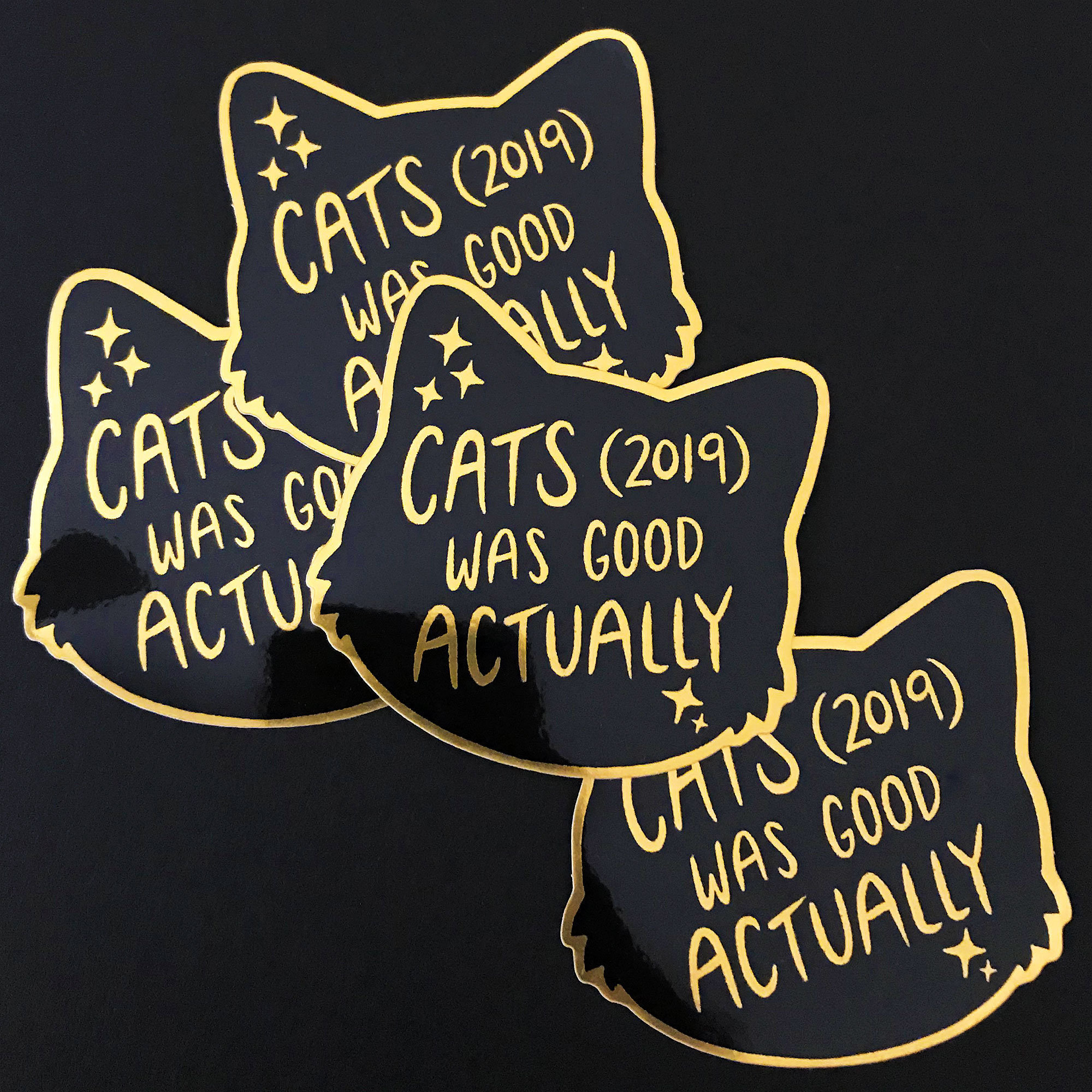 CATS 2019 Sticker Black and Gold Mirror Sticker for - Etsy