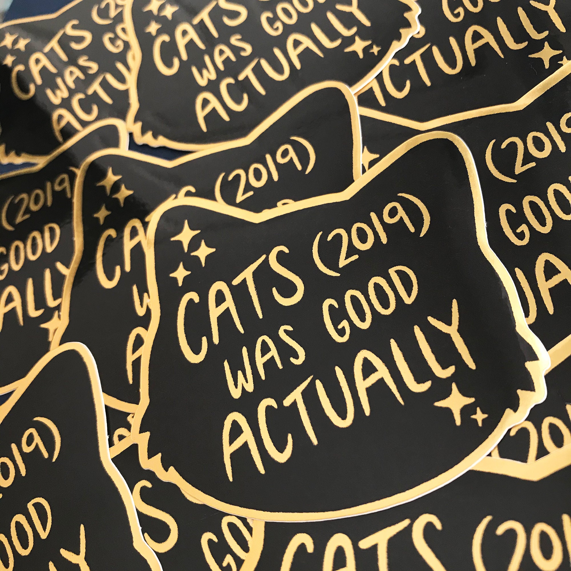 CATS 2019 Sticker Black and Gold Mirror Sticker for - Etsy