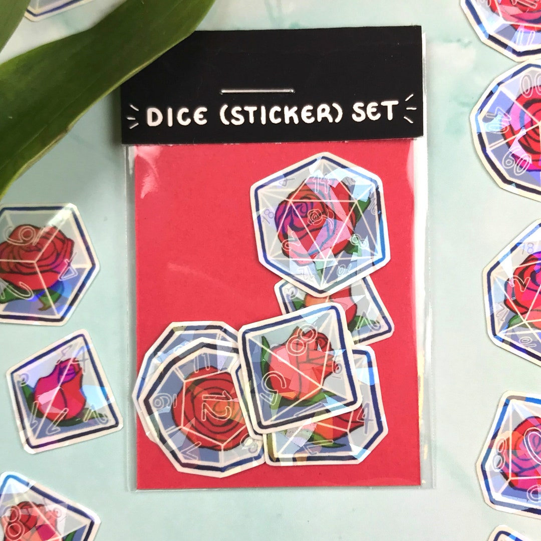 RED ROSE Dice Sticker Set Set of Seven D&D/TTRPG Stickers - Etsy