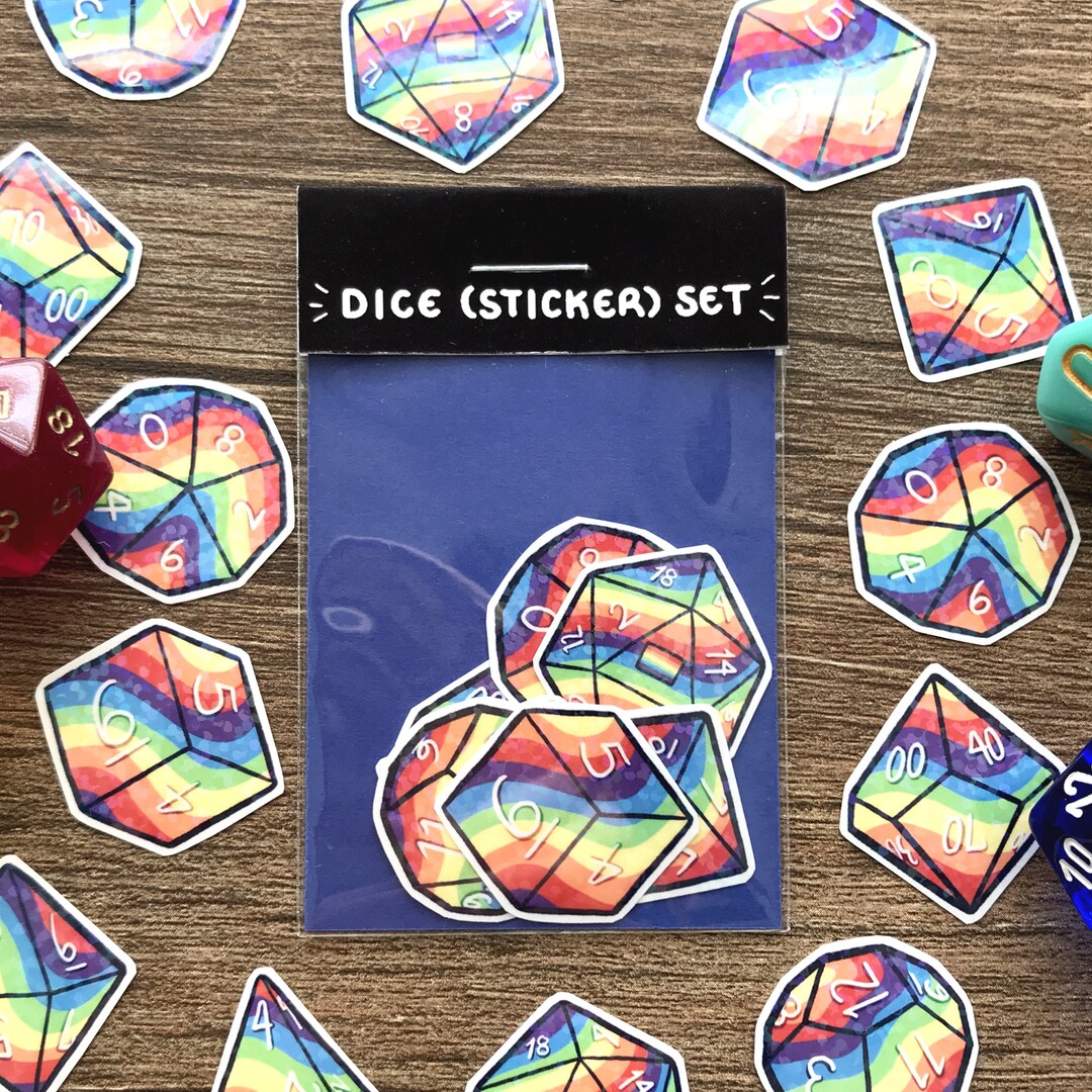HOLO PRIDE Dice Sticker Set Set of Seven D&D/TTRPG Stickers - Etsy