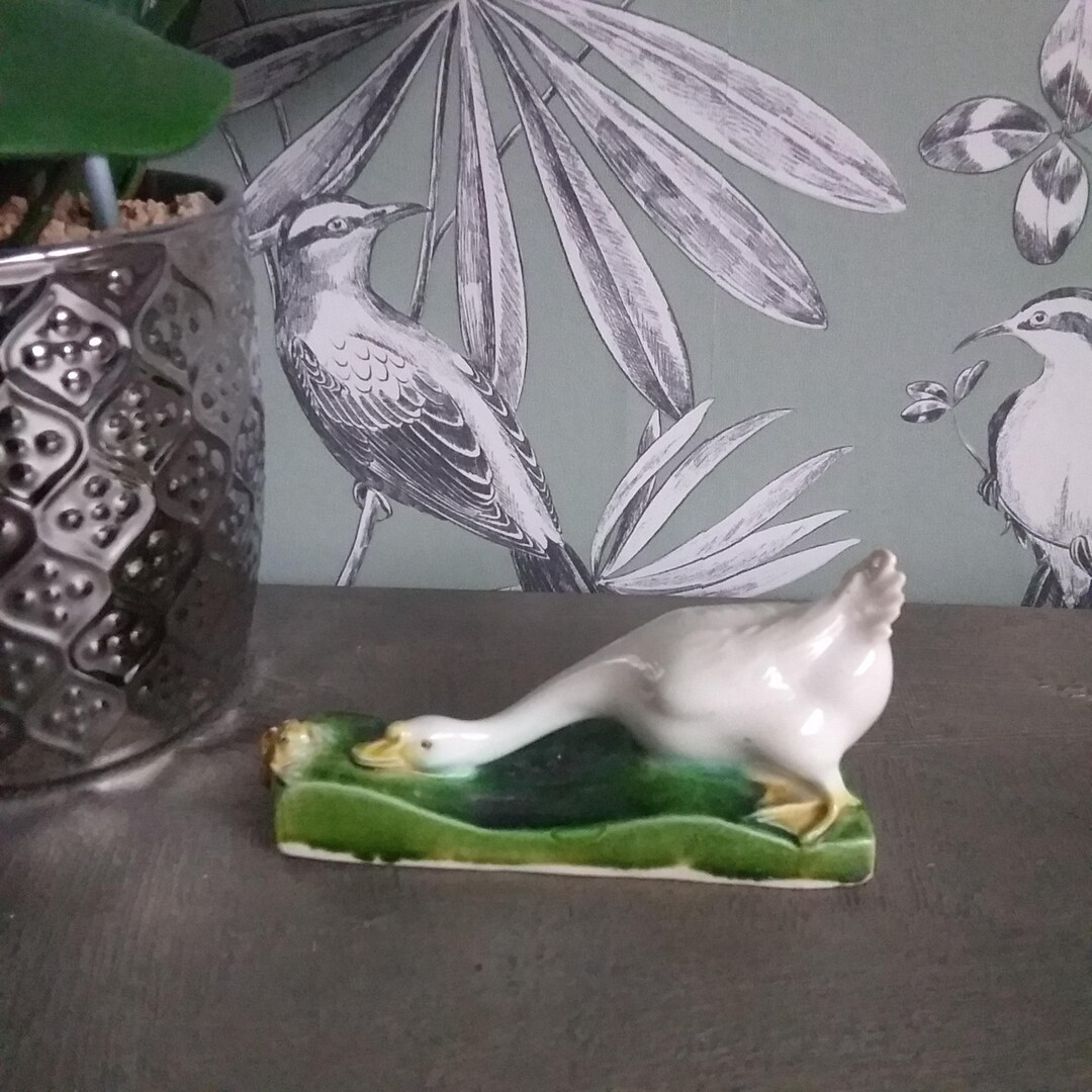 Vintage Majolica Chinese Goose and Frog Chopstick Rest - Etsy