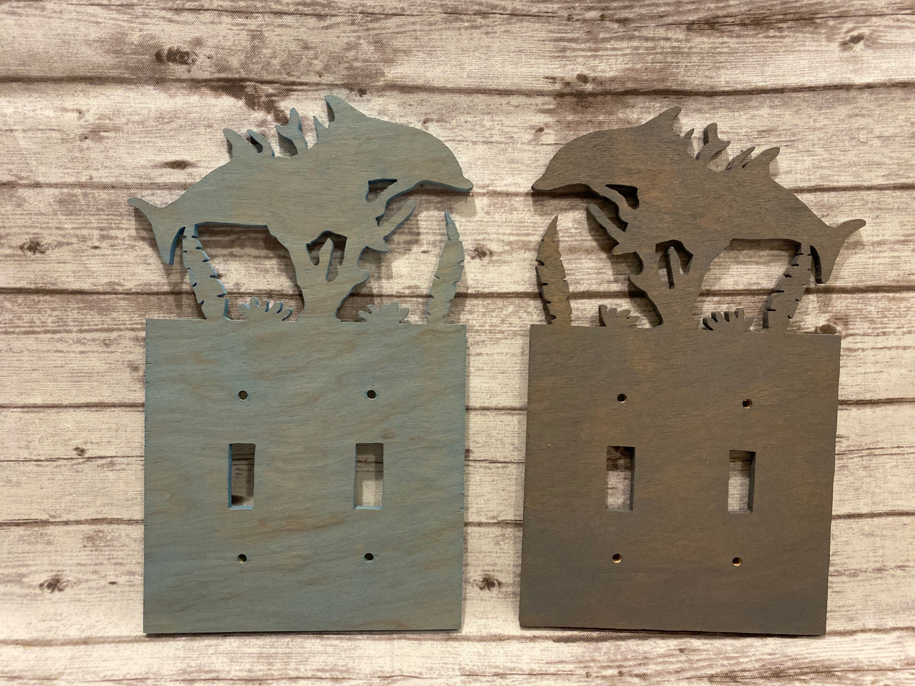 Dolphin Light Switch Plate Cover Sea Life Home Decor Wood - Etsy