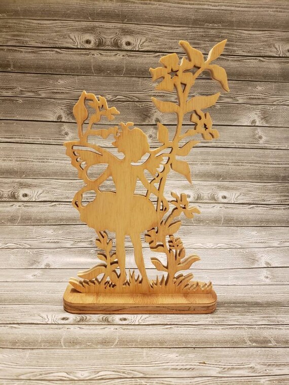 Magical Fairy Figurine Statue Home Decor Wood Carving Wooden | Etsy