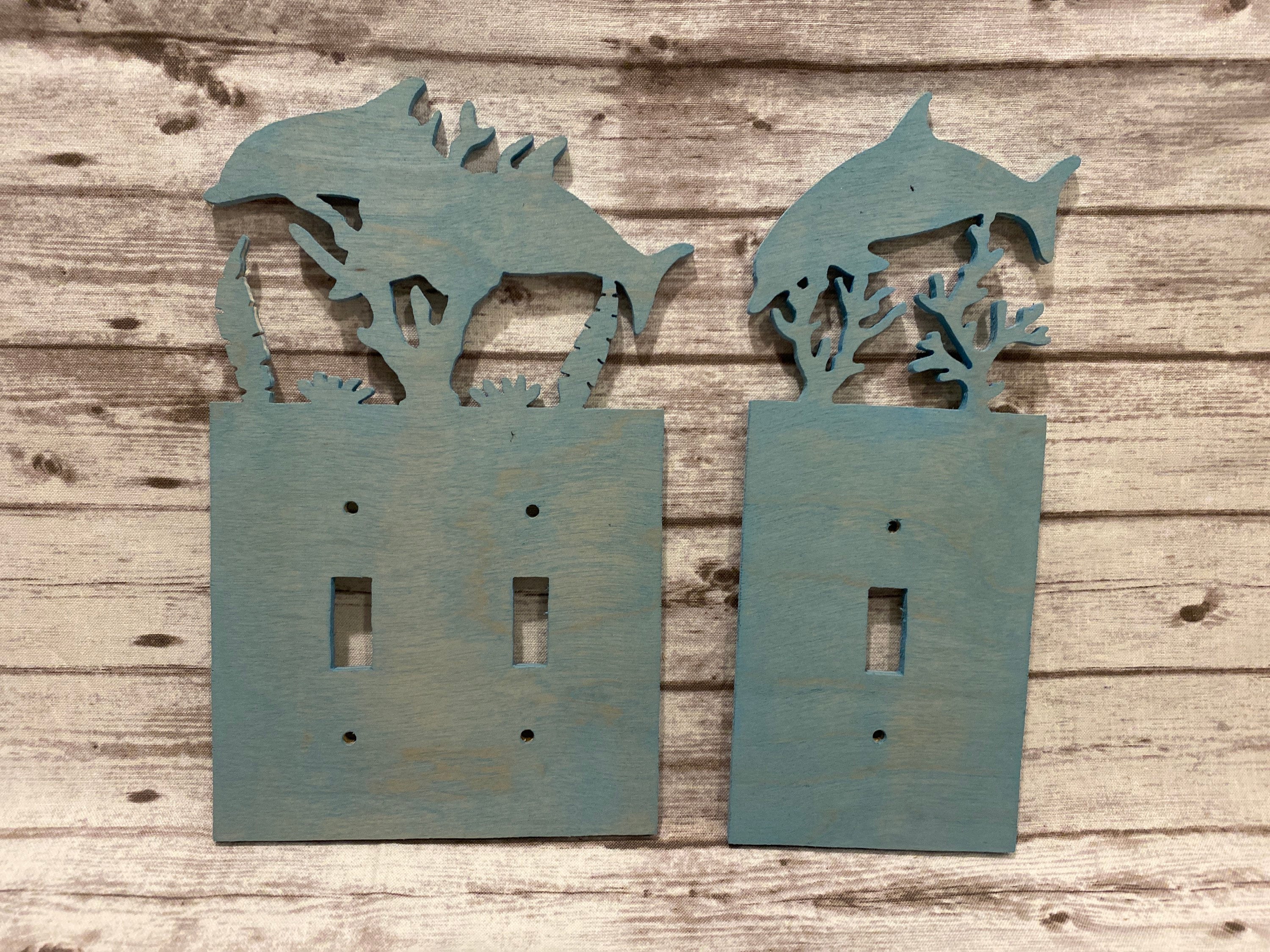 Dolphin Light Switch Plate Cover Sea Life Home Decor Wood - Etsy