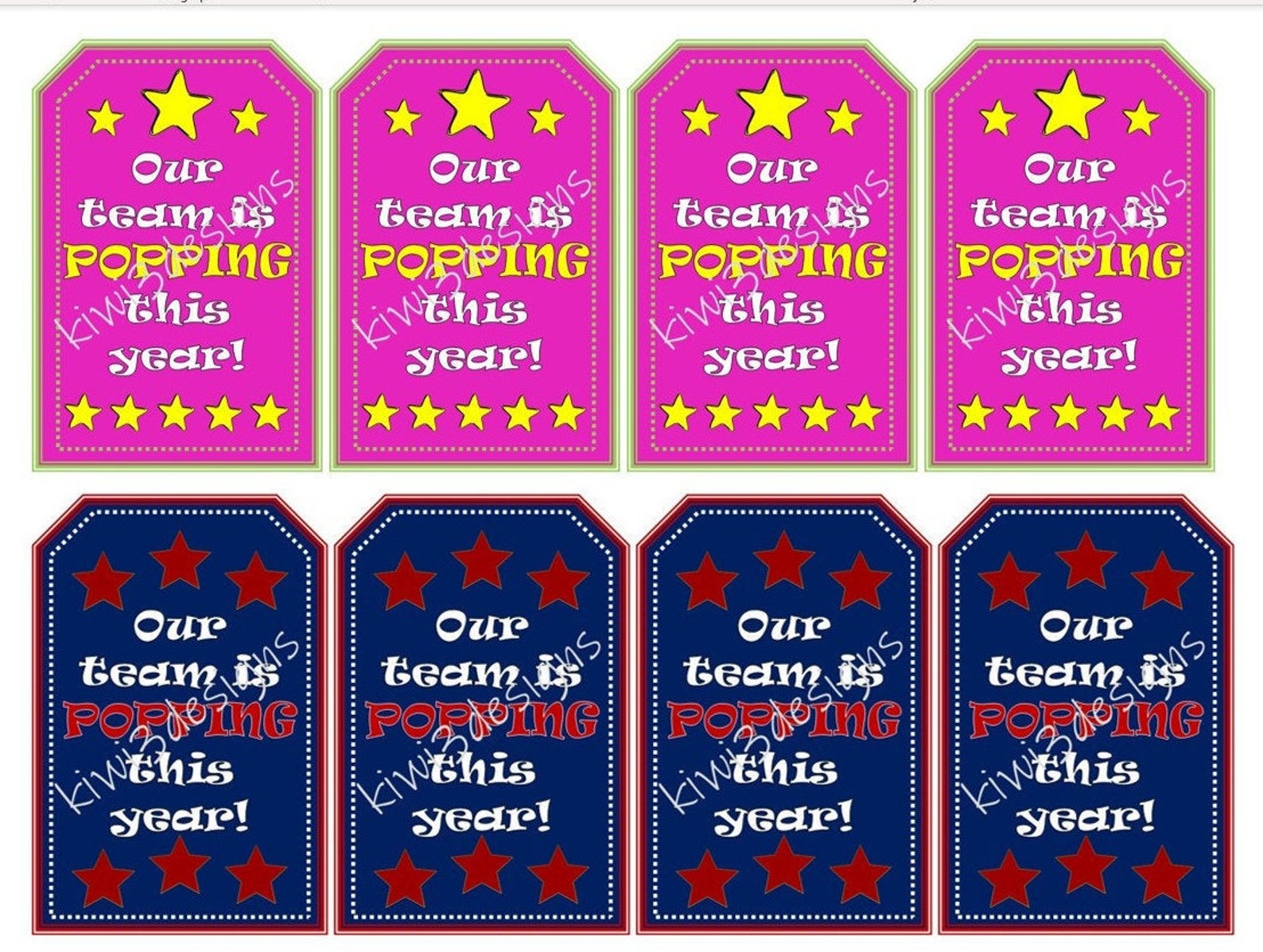 Team Gifts Favor Tags Cheer Dance & Camp Gifts Candy Gram - Etsy