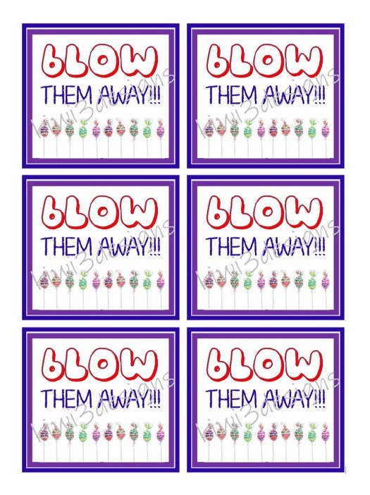 BLOW Them Away Favor Tag - INSTANT DOWNLOAD - Pdf Candygram ...