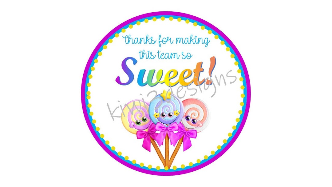 Thanks for Making This Team so SWEET Favor Tag - INSTANT DOWNLOAD - Pdf ...