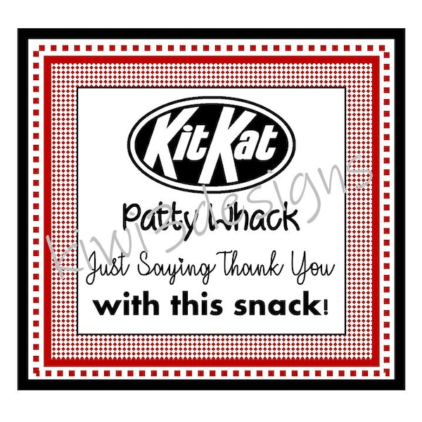 Kit Kat Tag - Etsy