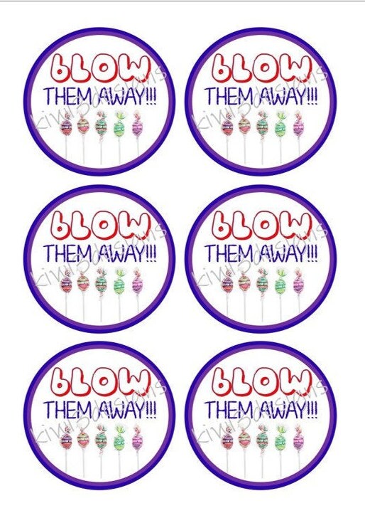 BLOW Them Away Favor Tag INSTANT DOWNLOAD PdF Candygram | Etsy
