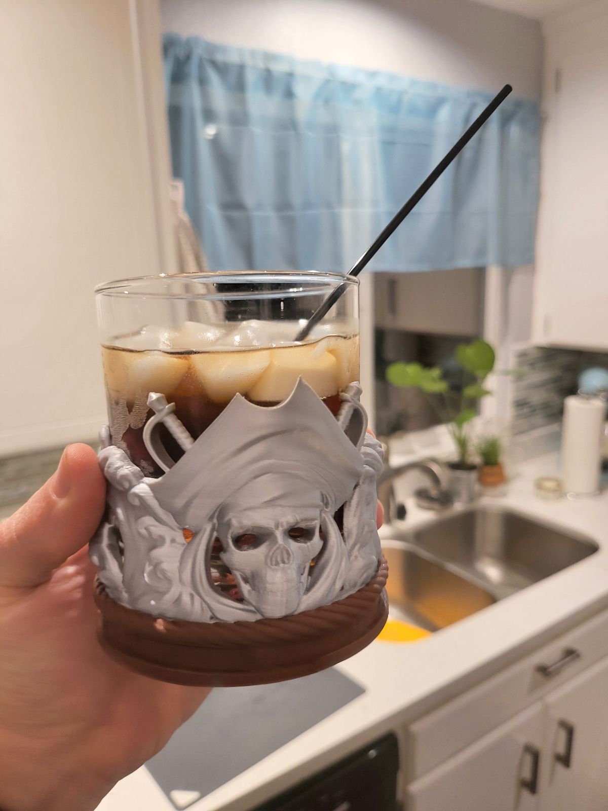 Caribbean Pirate Glass Cup Holder and Cover, Tropical Drink Glass Cover ...