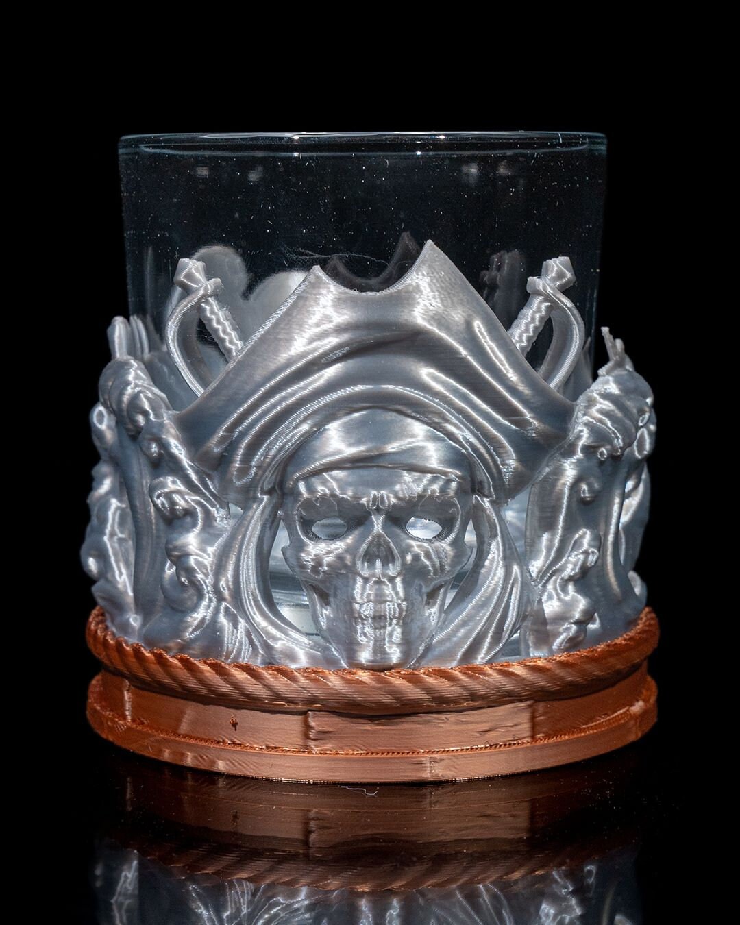 Caribbean Pirate Glass Cup Holder and Cover, Tropical Drink Glass Cover ...