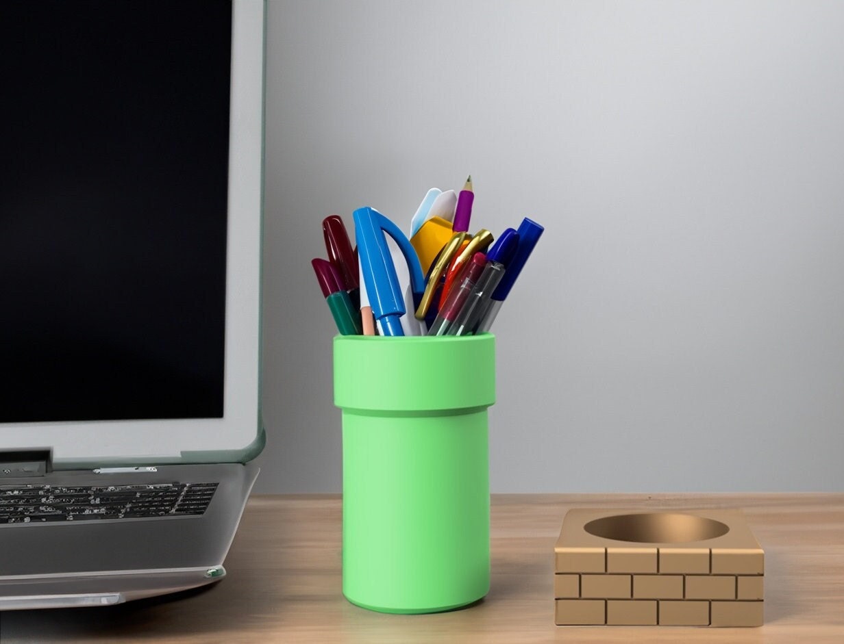 Super Mario Pipe Pens Holder 3D Printed Stationary Organizer - Etsy ...