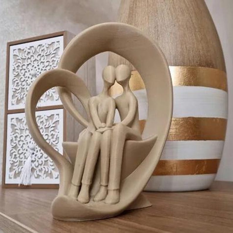 Love Sculpture: Romantic Home Decor Quiet Couple Figurine Father’s Day ...