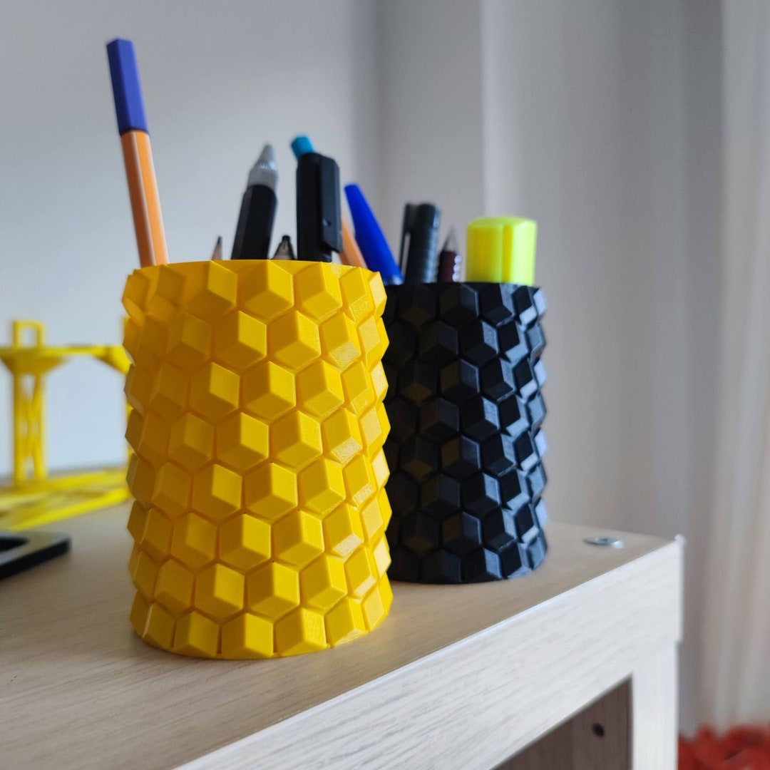 Modern Hexagonal Pen Holder and Vase for Desk Organization and Stylish ...