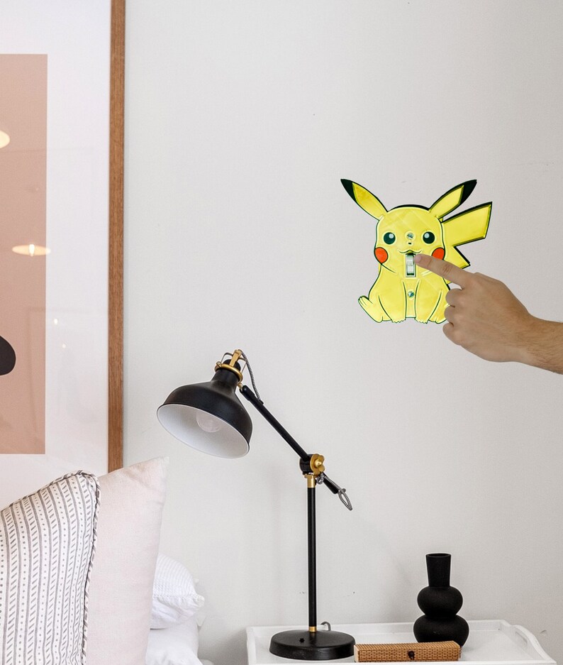 Pikachu Light Switch Cover 3D Printed Pokémon Wall Decor - Etsy