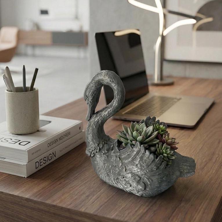 Elegant Swan Planter/flower Pot | Charming Indoor/outdoor Decor ...