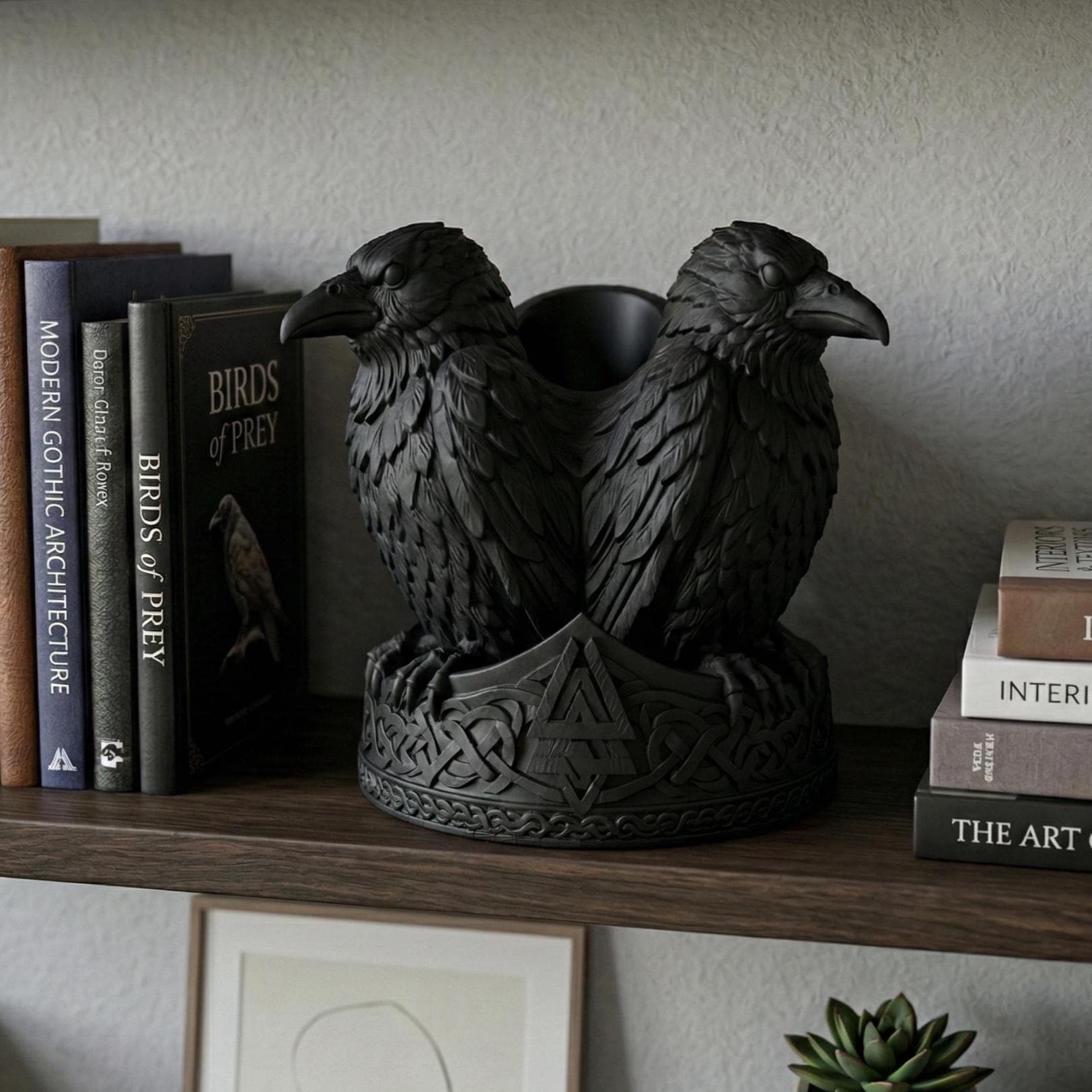 Viking Raven Candle Holder – Norse Valknut Gothic Electric Tealight ...