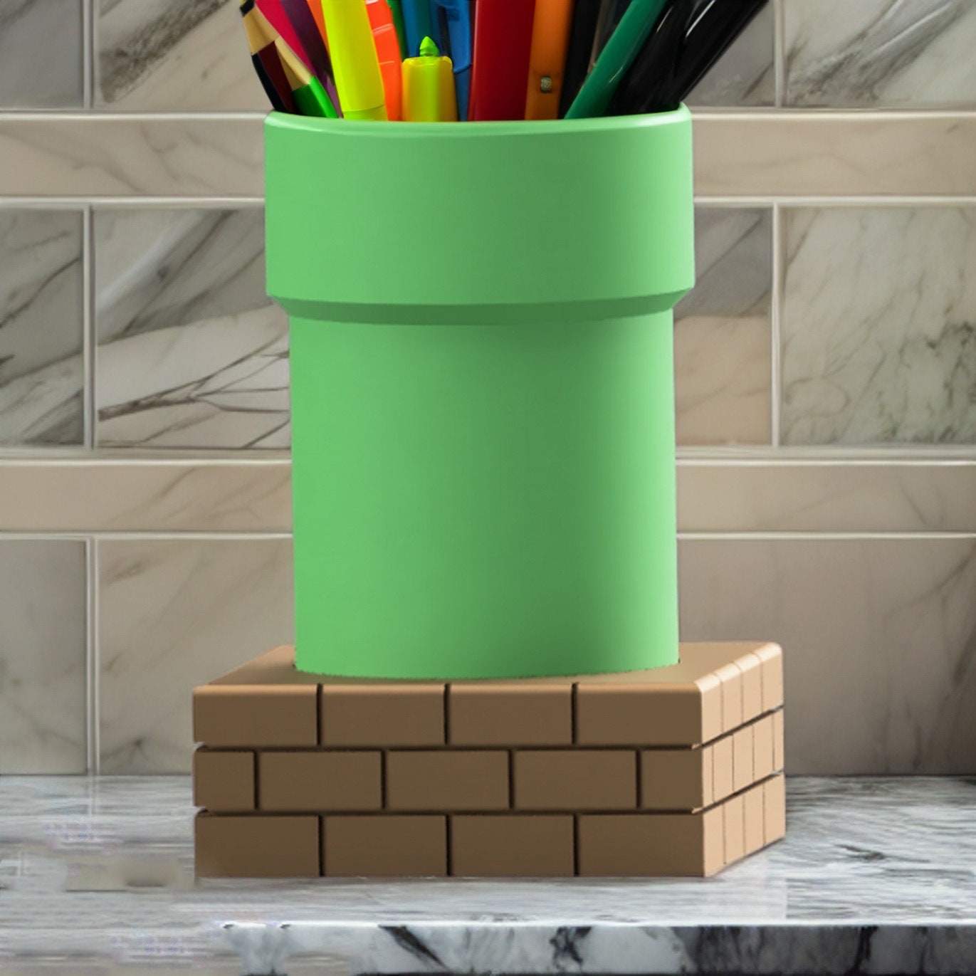 Super Mario Pipe Pens Holder 3D Printed Stationary Organizer - Etsy ...