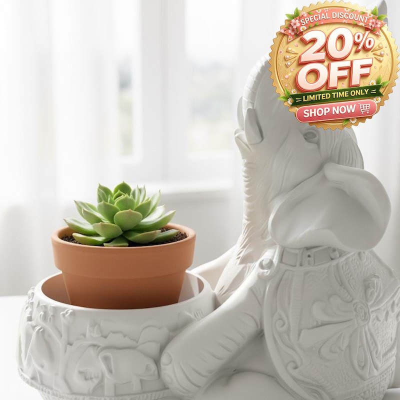 Ceramic Elephant Pot Stand - Etsy