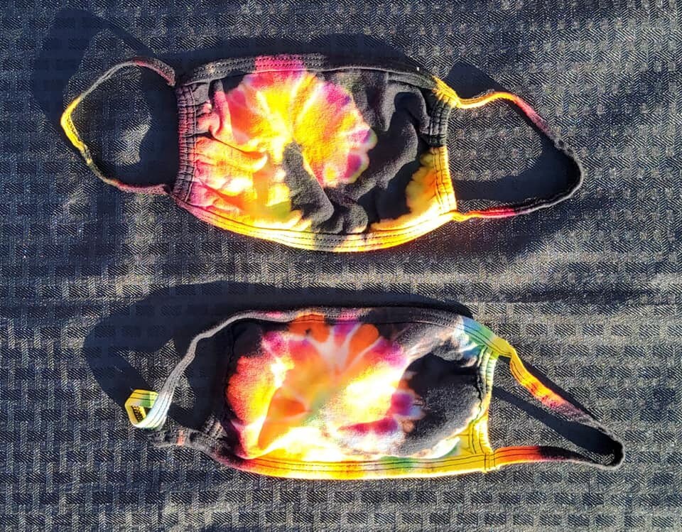 Reverse Tie Dye Rainbow Spiral Masks (1 Mask) - Etsy