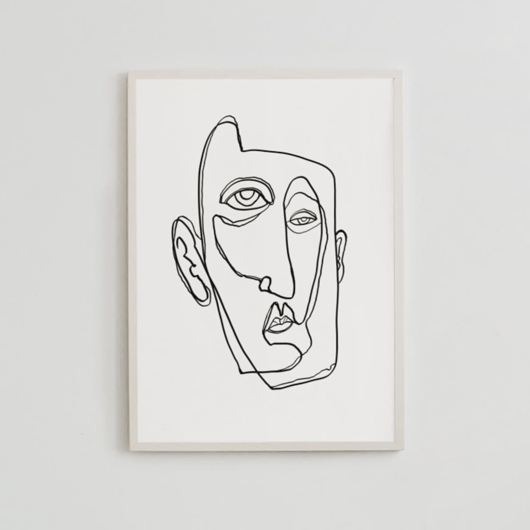 Abstract Face Line Wall Art, Digitaldownload, Home Decor, Abstract Face ...