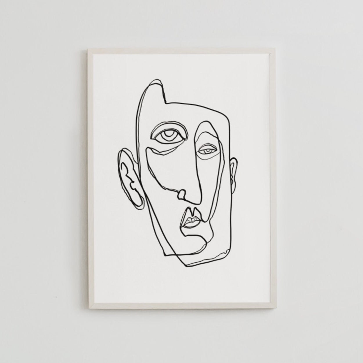 Abstract Face Line Wall Art, Digitaldownload, Home Decor, Abstract Face ...