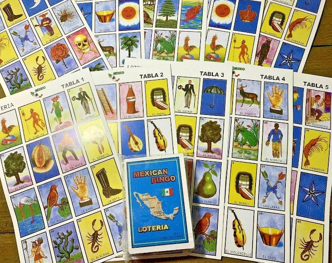 LOTERIA Mexican Mexican Bingo Cards Loteria Game 10 Players | Etsy