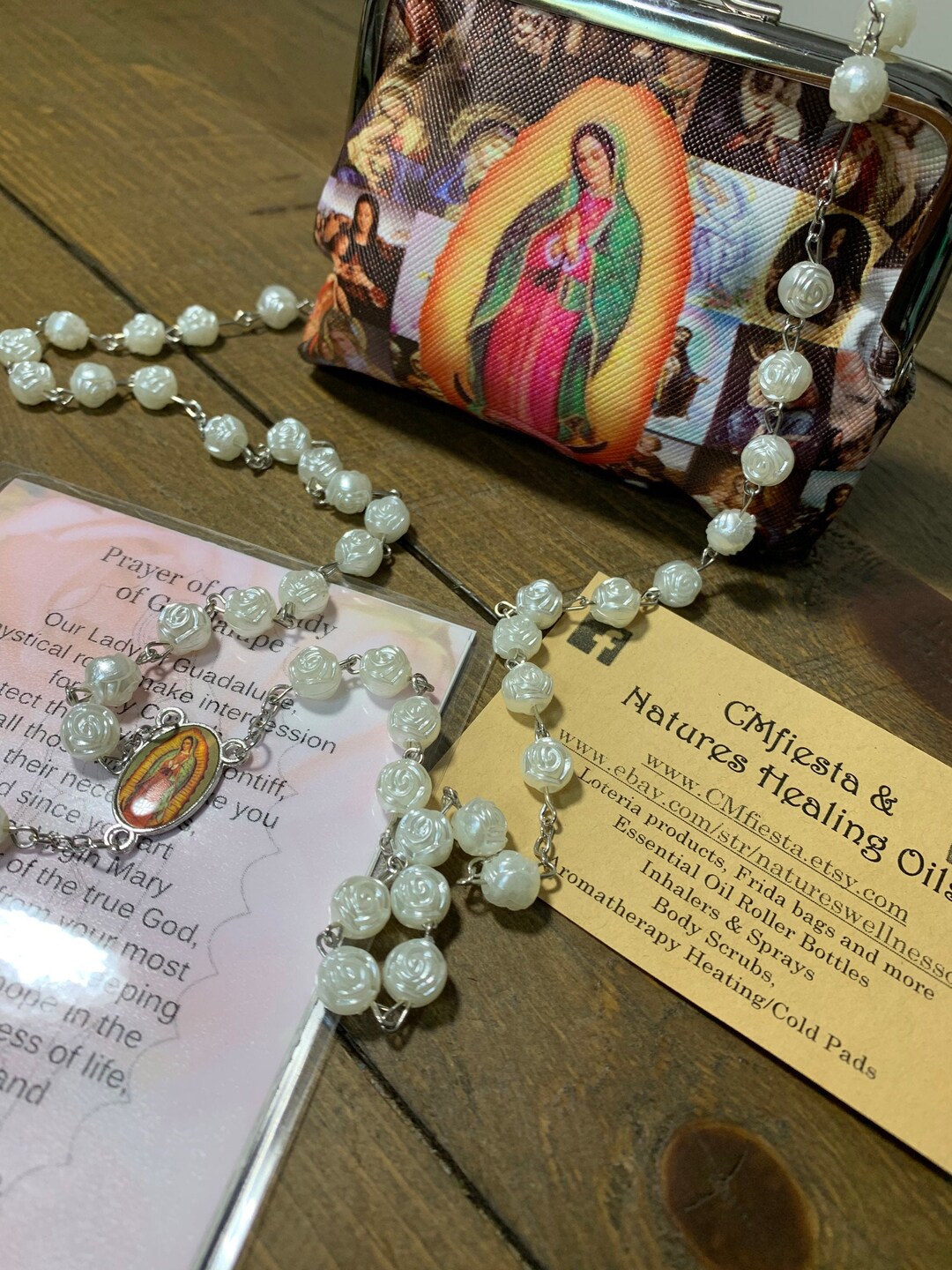 Our Lady of Guadalupe Rosary and Coin Purse With Prayer Card, Virgen of ...