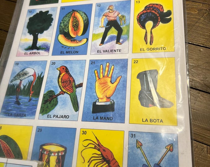 XL JUMBO LOTERIA Mexican, Mexican Classic Bingo Style Cards Loteria ...