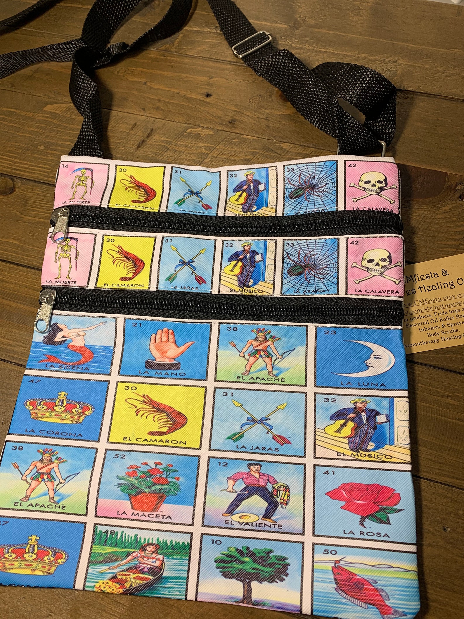 Loteria Shoulder Bag, Loteria Crossbody Bag Mexican Artist Shoulder Bag ...