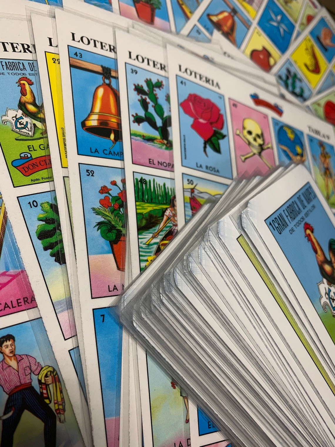 LAMINATED Original Loteria 10 or 20 Set Bingo Playing Boards & Deck of ...