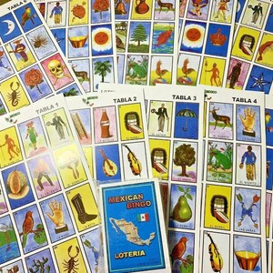 LOTERIA Mexican, Mexican Bingo Cards Loteria Game 10 Players 10 Boards ...