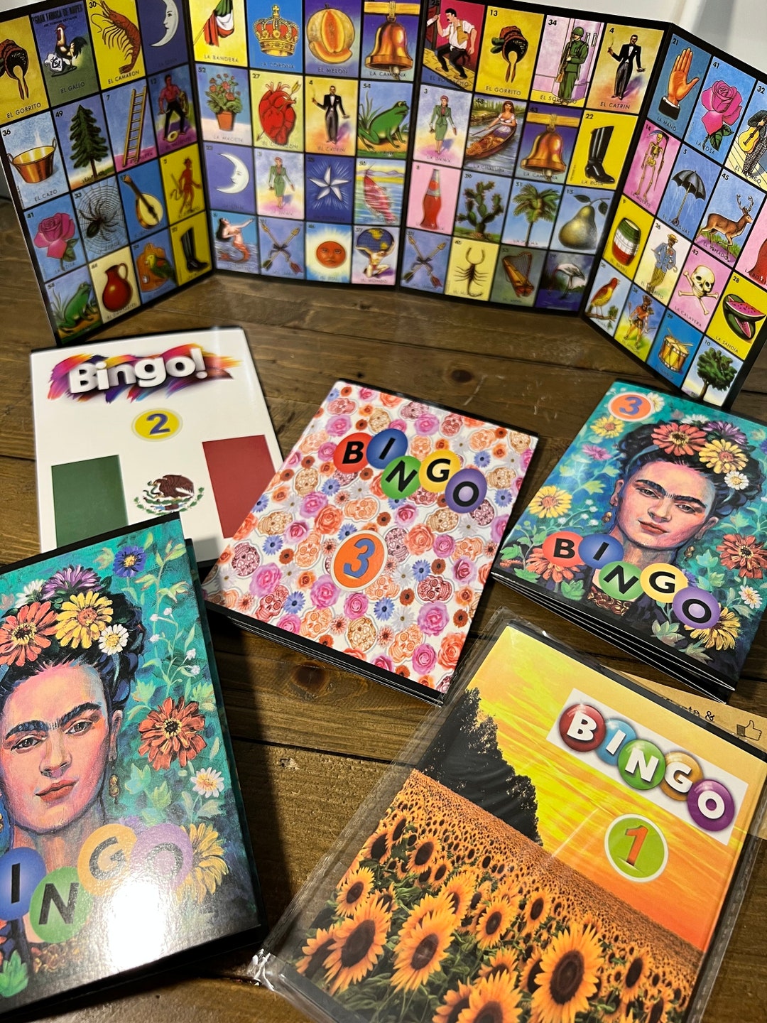 Authentic Mexican Loteria Bingo Chalupa Game: 4 Boards Accordion ...