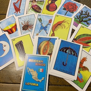 LOTERIA Mexican, Mexican Bingo Cards Loteria Game 10 Players 10 Boards ...