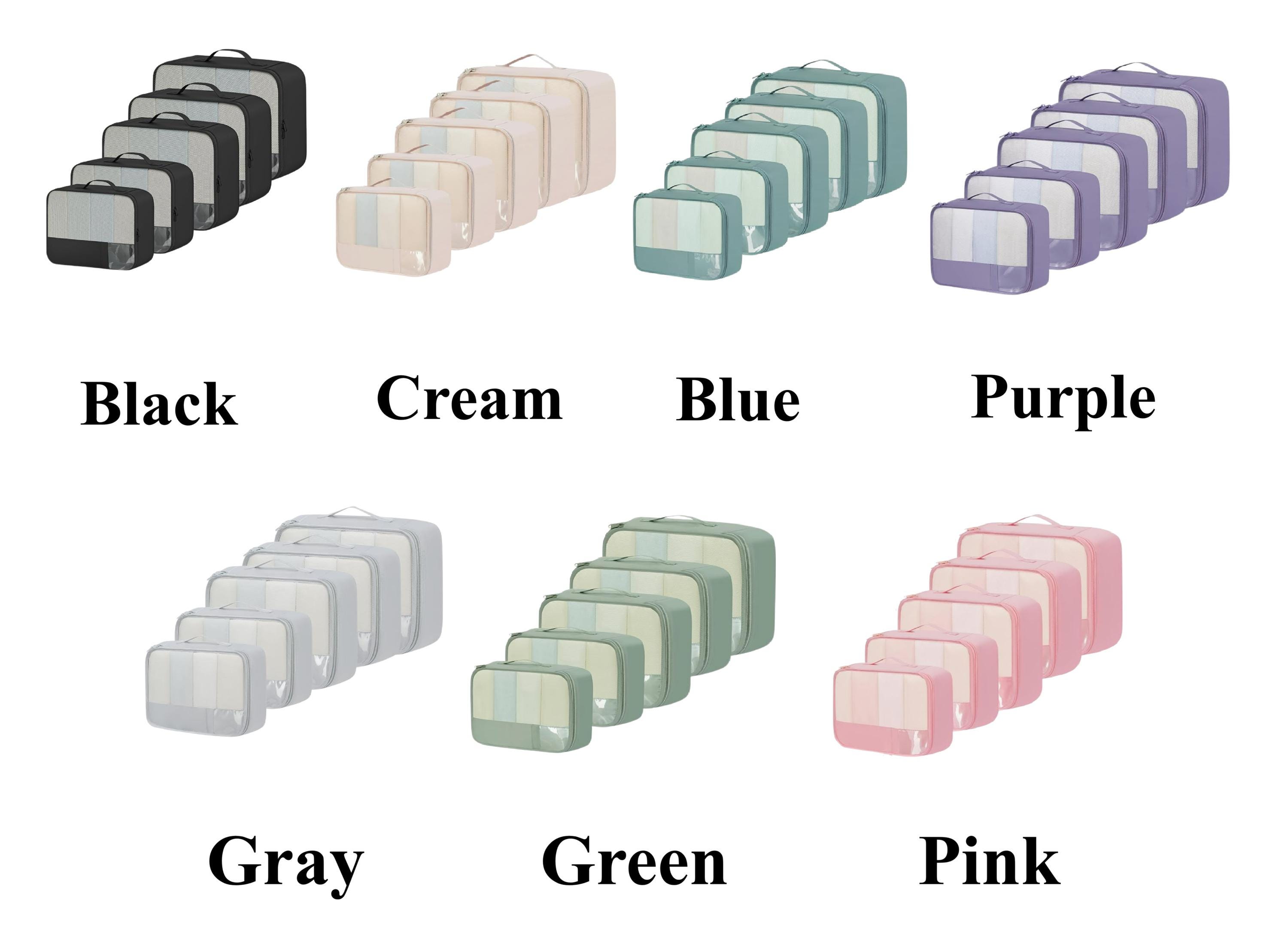 Personalized Travel Set 9 Packing Cubes Luggage Packing/organizers for ...