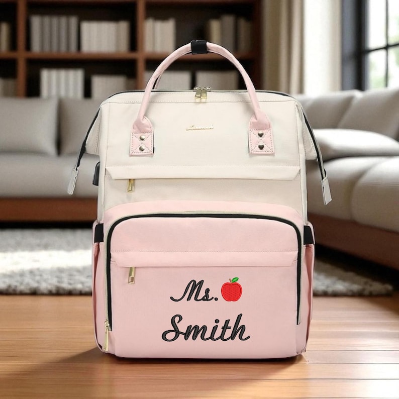 Personalized Teacher Laptop Backpack: Lovevook Travel Bag With USB Port ...