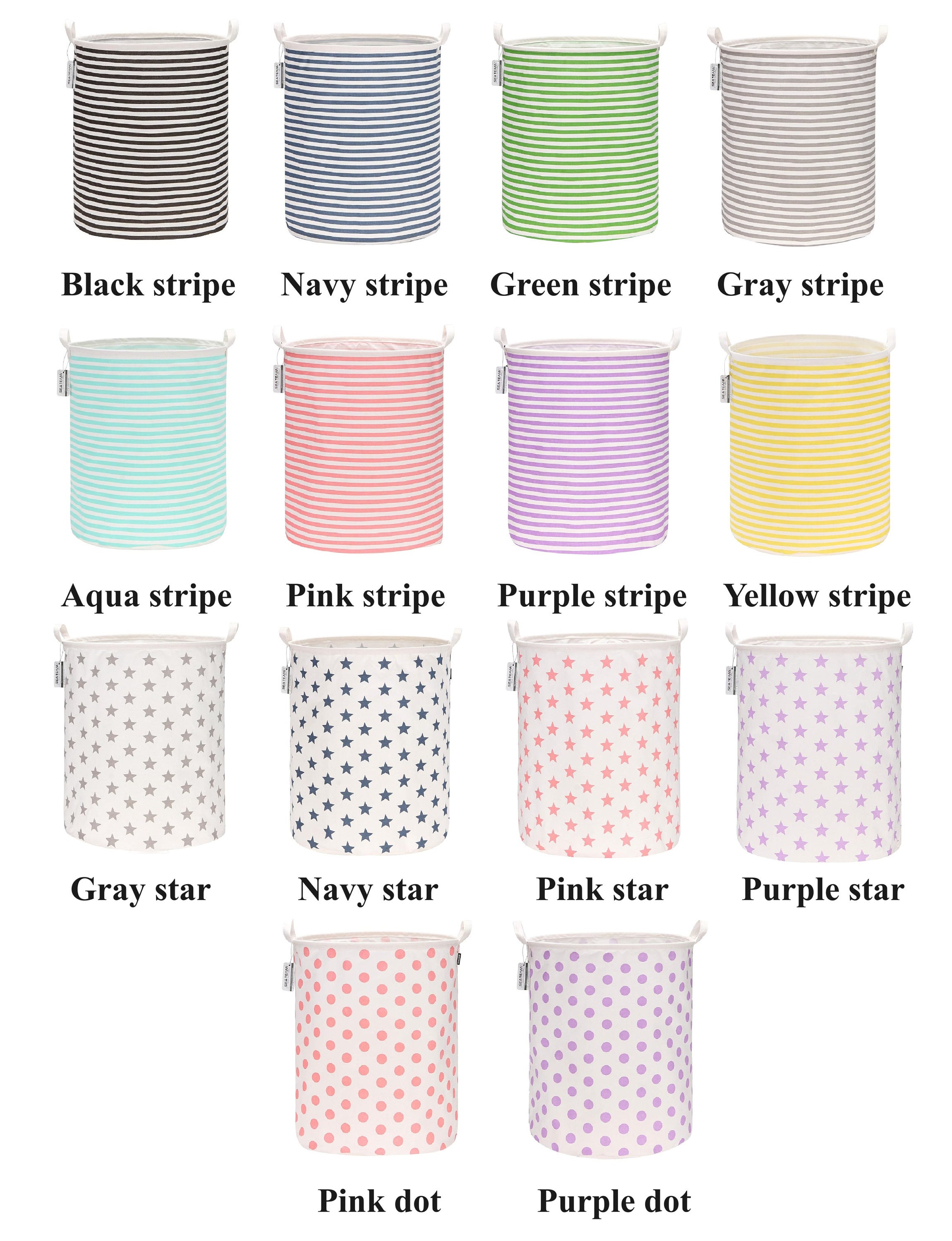 Personalized Large Laundry Basket: Round Cotton Linen Storage Bin - Etsy