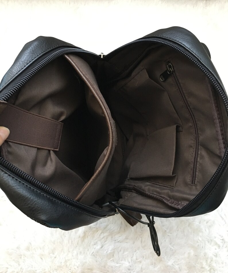 Personalized Sling Bag PU Leather Shoulder Backpack for | Etsy