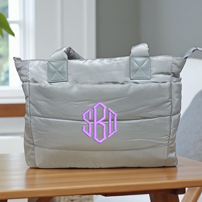 Black Puffer Tote Bag - Etsy
