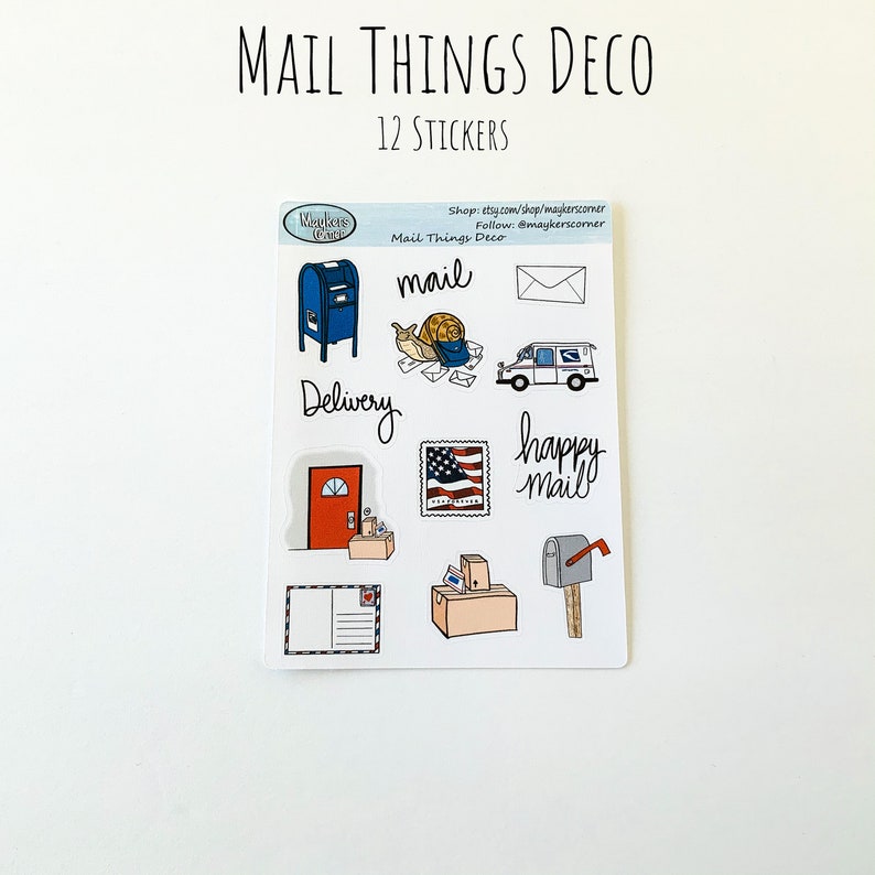 Mail Things Deco Stickers, Mail Deco Stickers, Postal Stickers, Post ...