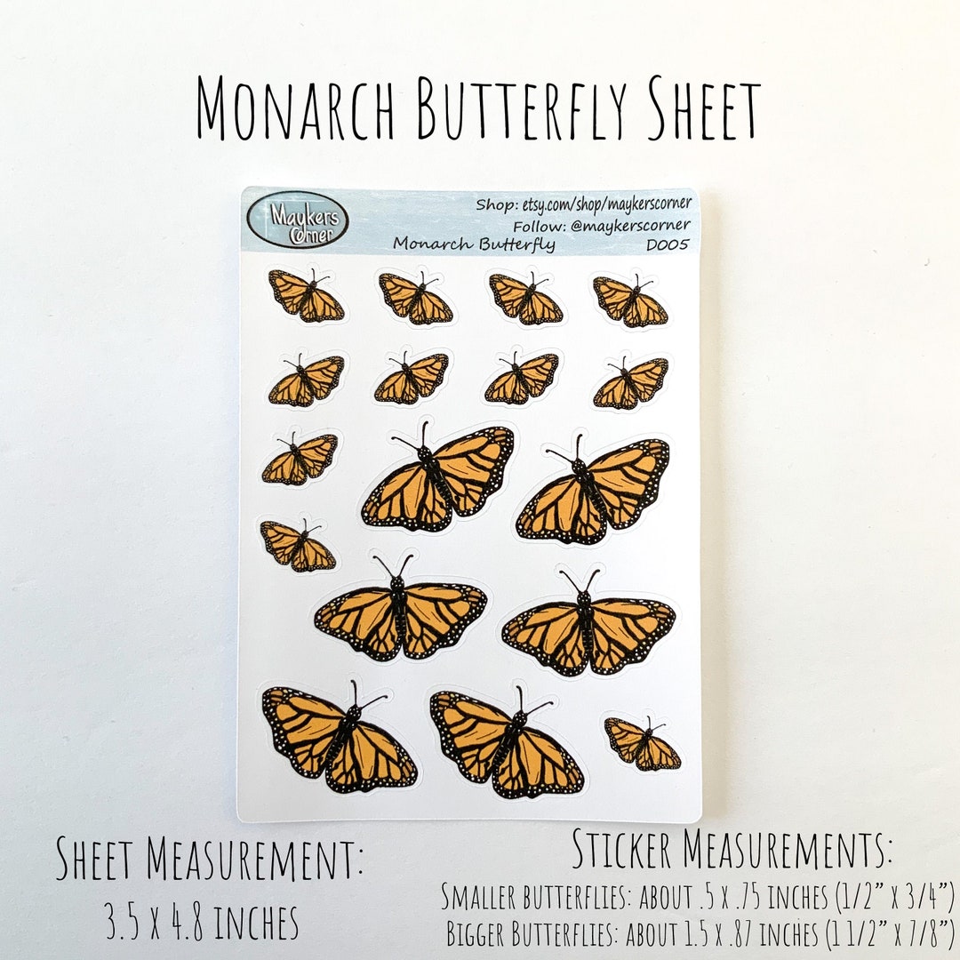 Monarch Butterfly Stickers, Butterfly Stickers, Planner Stickers ...