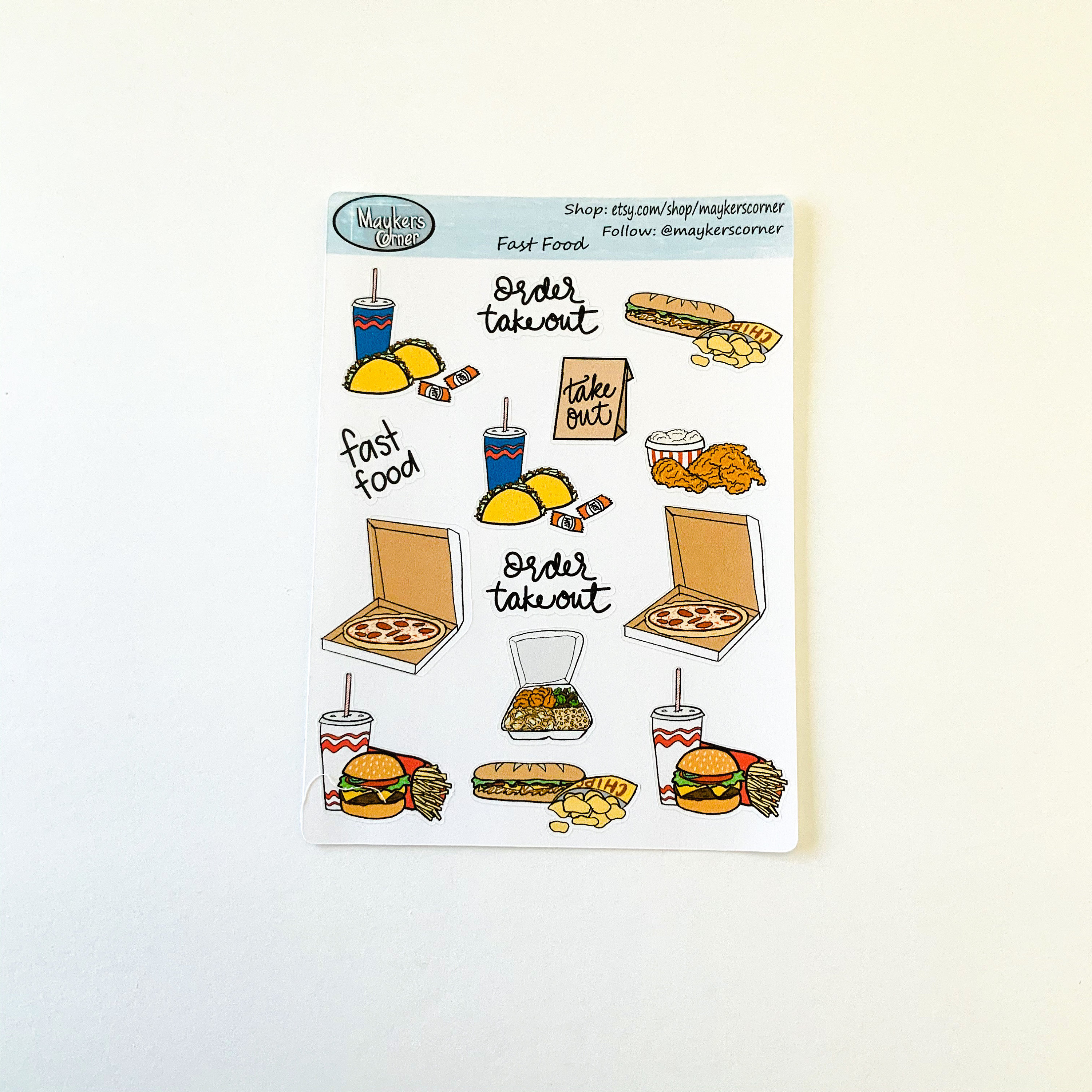Fast Food Deco Stickers Fast Food Stickers Takeout Stickers - Etsy